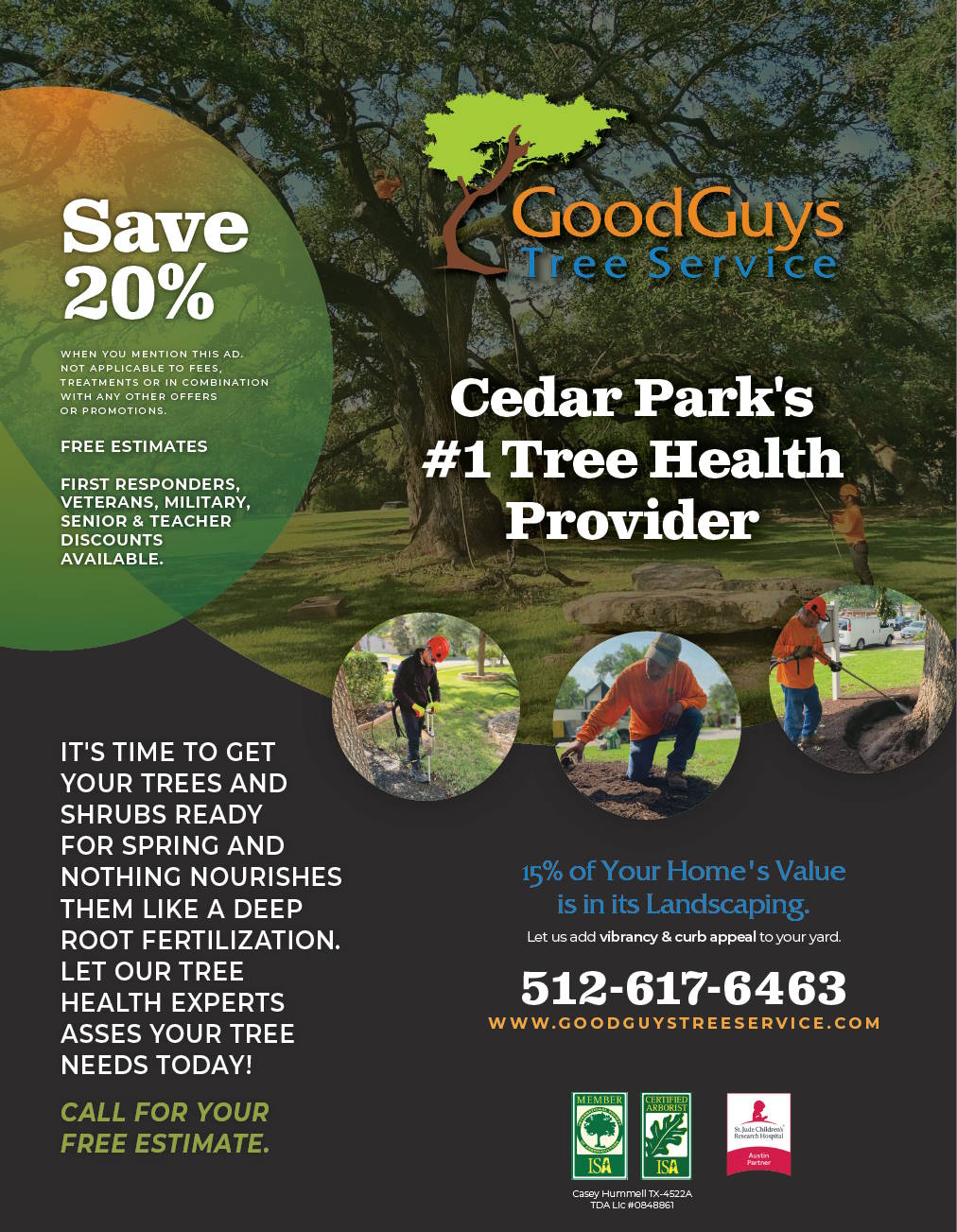 Promotions - Good Guys Tree Service - Tree Trimming Austin TX